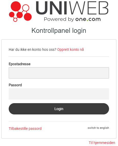 Hvordan opprette en kundekonto hos UniWeb – Uniweb.no Kundeservice